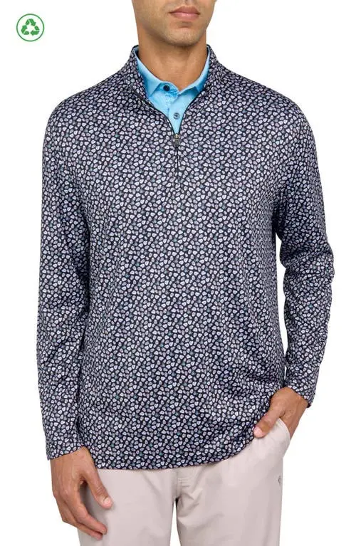 CON.STRUCT Regular Fit Micro Mexi Skull Print Recycled Performance Quarter Zip - Multi