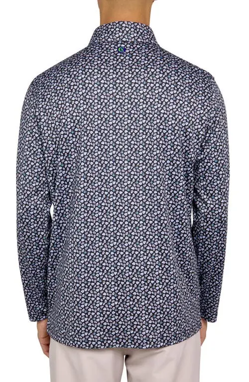 CON.STRUCT Regular Fit Micro Mexi Skull Print Recycled Performance Quarter Zip - Multi