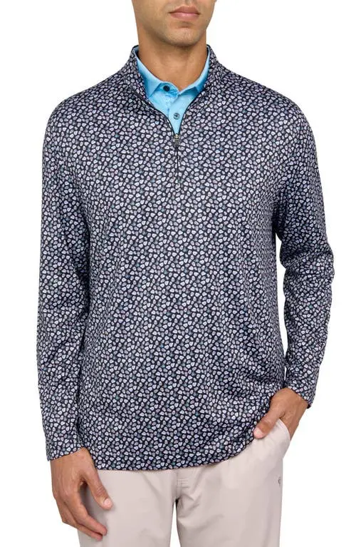 CON.STRUCT Regular Fit Micro Mexi Skull Print Recycled Performance Quarter Zip - Multi