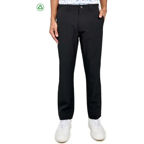 CON.STRUCT Solid Flat Front Performance Pants - Black