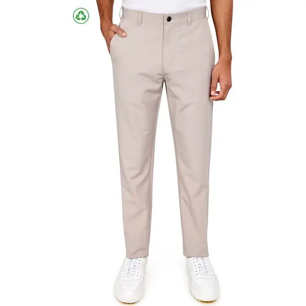 CON.STRUCT Solid Flat Front Performance Pants - Khaki