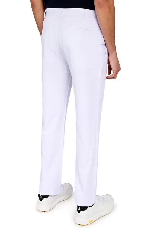 CON.STRUCT Regular Fit Solid Flat Front Performance Golf Pants - White