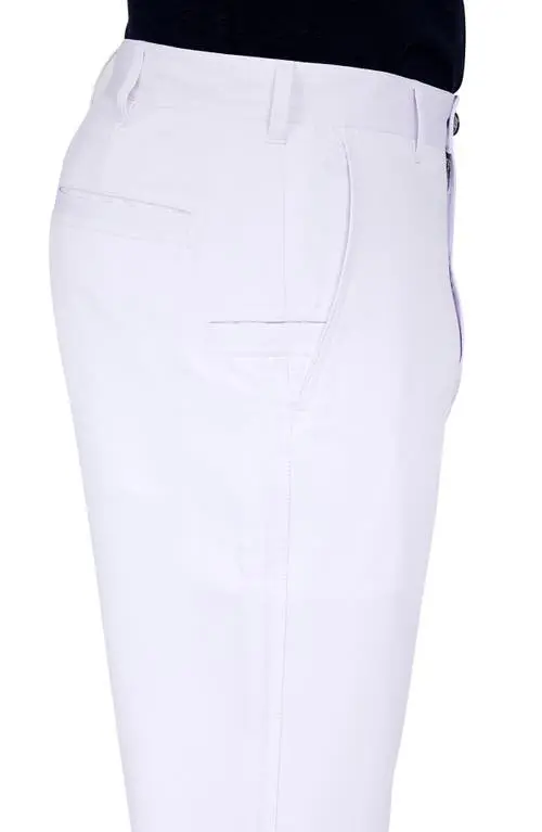 CON.STRUCT Regular Fit Solid Flat Front Performance Golf Pants - White