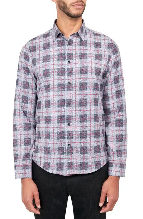 BROOKLYN BRIGADE Plaid Performance Long Sleeve Shirt - Grey