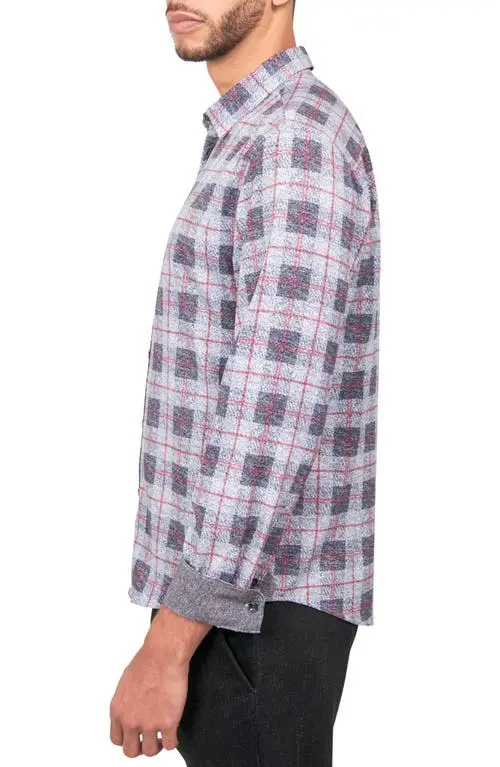 BROOKLYN BRIGADE Plaid Performance Long Sleeve Shirt - Grey