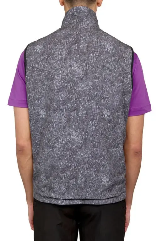 CON.STRUCT Regular Fit Texture Print Recycled Performance Reversible Vest - Black