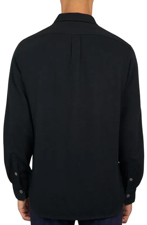 BROOKLYN BRIGADE Otis Solid Waffle Knit Shirt Jacket - Black