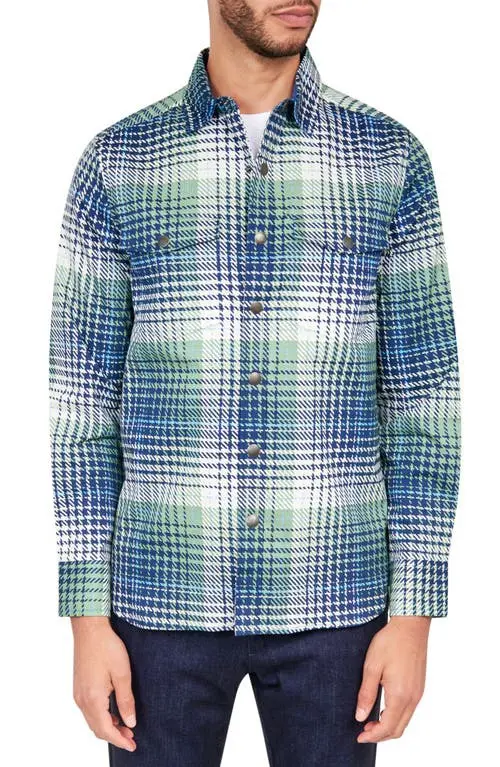 BROOKLYN BRIGADE Plaid Cotton Shirt Jacket - Green