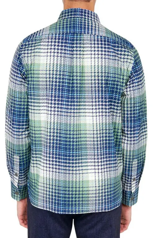 BROOKLYN BRIGADE Plaid Cotton Shirt Jacket - Green