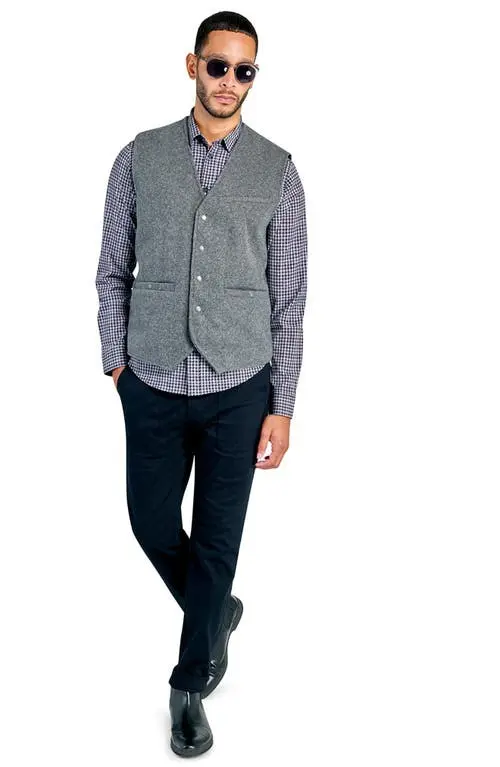 BROOKLYN BRIGADE Solid Quilted Vest - Black