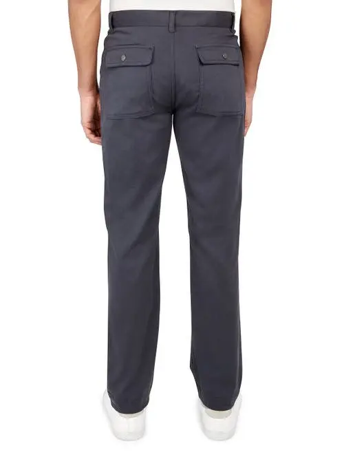 BROOKLYN BRIGADE Slim Fit Cotton Stretch Utility Pants - Ecru