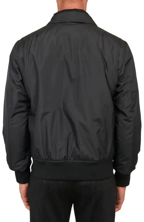 BROOKLYN BRIGADE Solid Water Repellent Bomber Jacket - Black