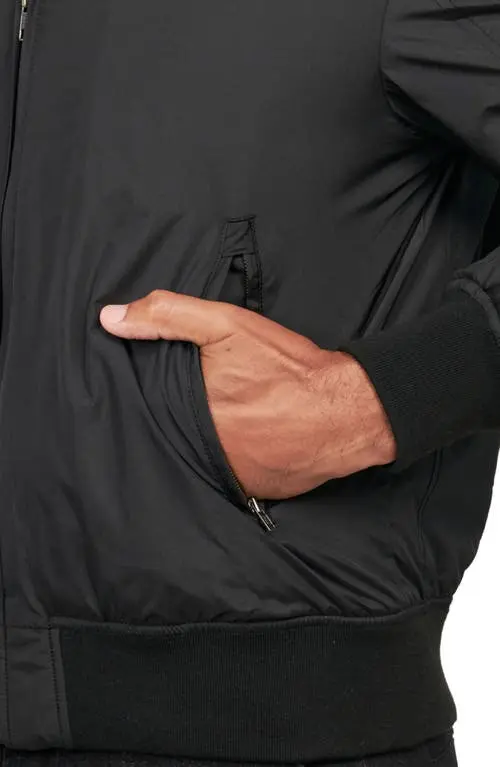 BROOKLYN BRIGADE Solid Water Repellent Bomber Jacket - Black