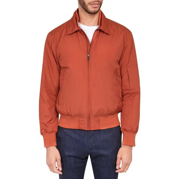 BROOKLYN BRIGADE Solid Water Repellent Bomber Jacket - Orange
