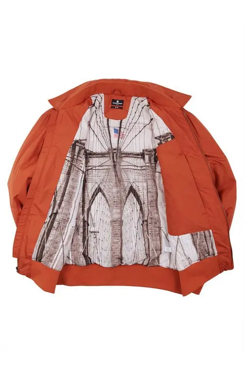 BROOKLYN BRIGADE Solid Water Repellent Bomber Jacket - Orange