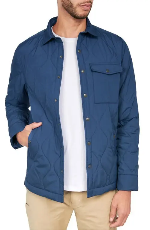 BROOKLYN BRIGADE Water Repellent Quilted Shirt Jacket - Blue