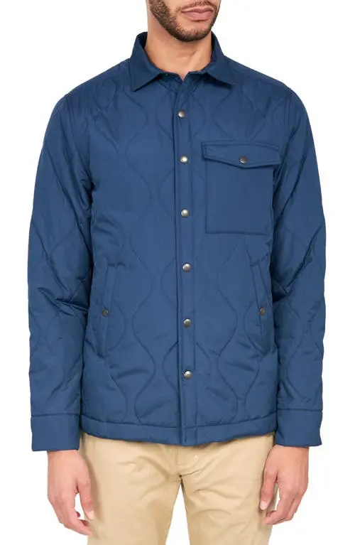 BROOKLYN BRIGADE Water Repellent Quilted Shirt Jacket - Blue