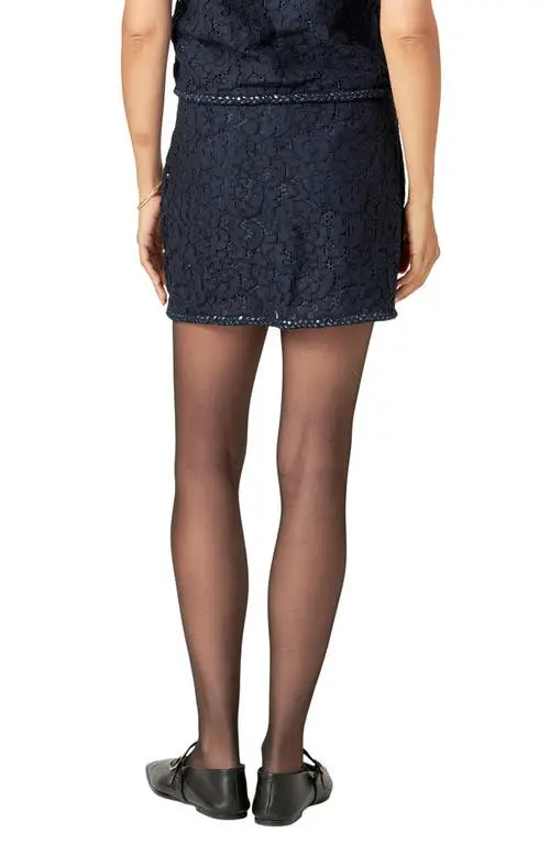 English Factory Sequin & Lace Miniskirt