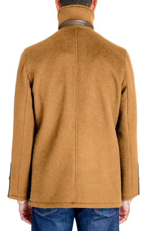 BROOKLYN BRIGADE Wool Blend Double Breasted Pea Coat