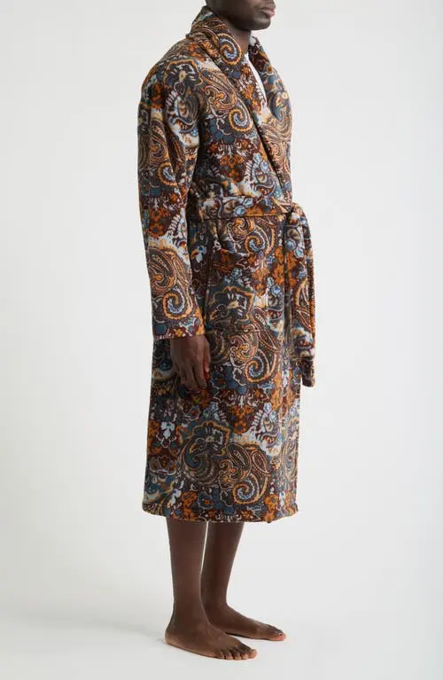 Majestic International High Note Print Plush Shawl Robe