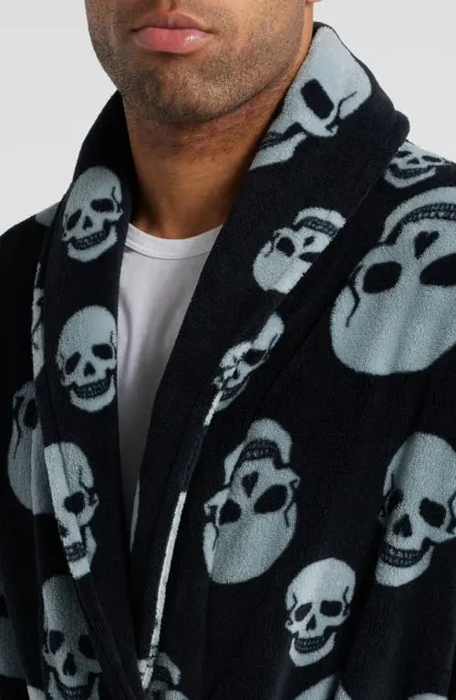 Majestic International High Note Print Plush Shawl Robe