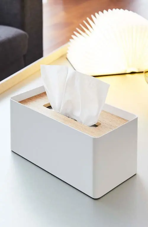 YAMAZAKI Standard Rectangular Tissue Box Case - Ash
