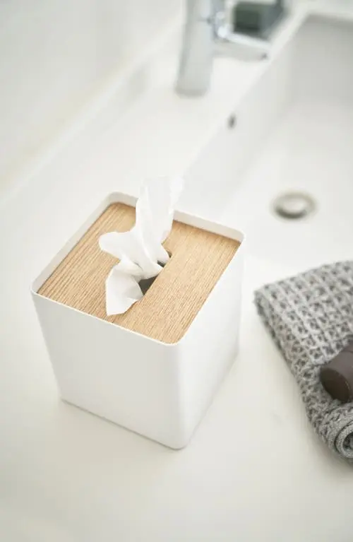 YAMAZAKI Square Tissue Box Case - Ash
