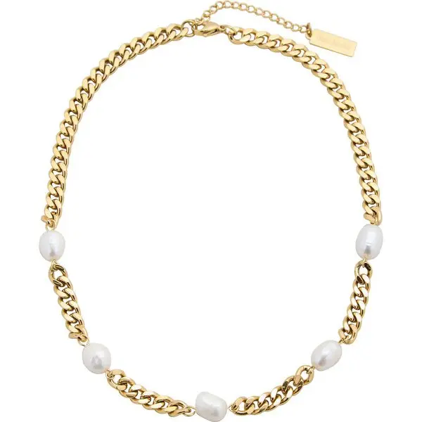 ST. MORAN Freshwater Pearl Station Necklace - White