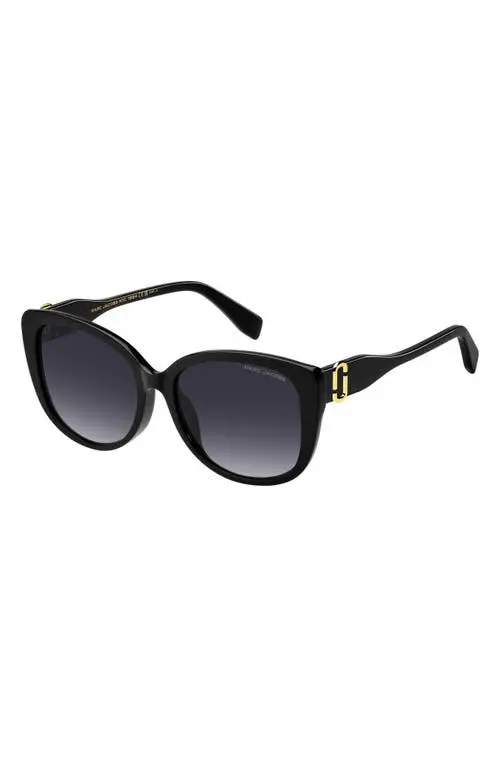 Marc Jacobs 57mm Gradient Cat Eye Sunglasses - Black/ Dark Grey