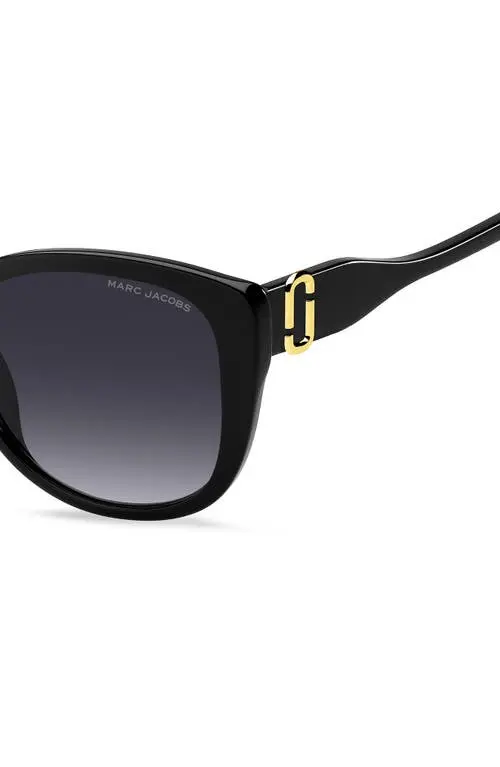 Marc Jacobs 57mm Gradient Cat Eye Sunglasses - Black/ Dark Grey