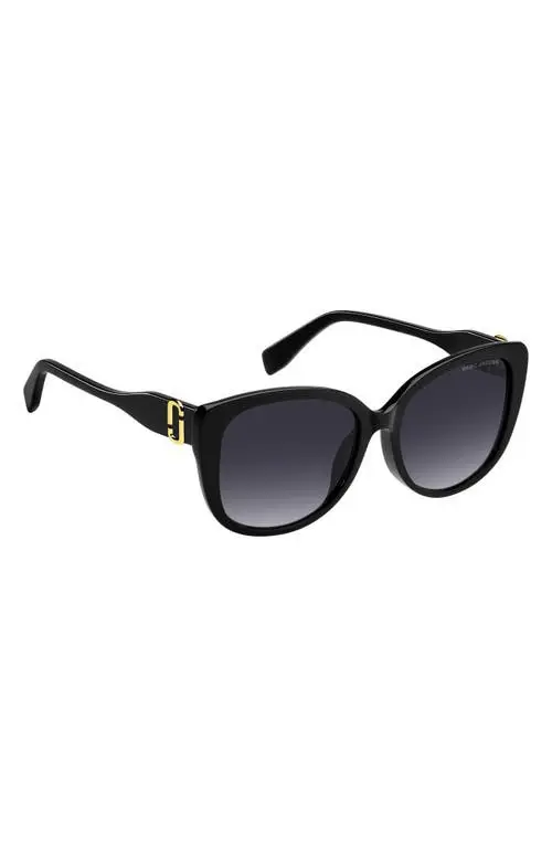 Marc Jacobs 57mm Gradient Cat Eye Sunglasses - Black/ Dark Grey