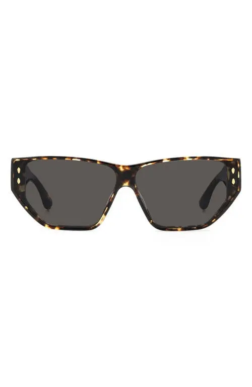 Isabel Marant 66mm Oversized Angular Sunglasses - Havana/ Grey