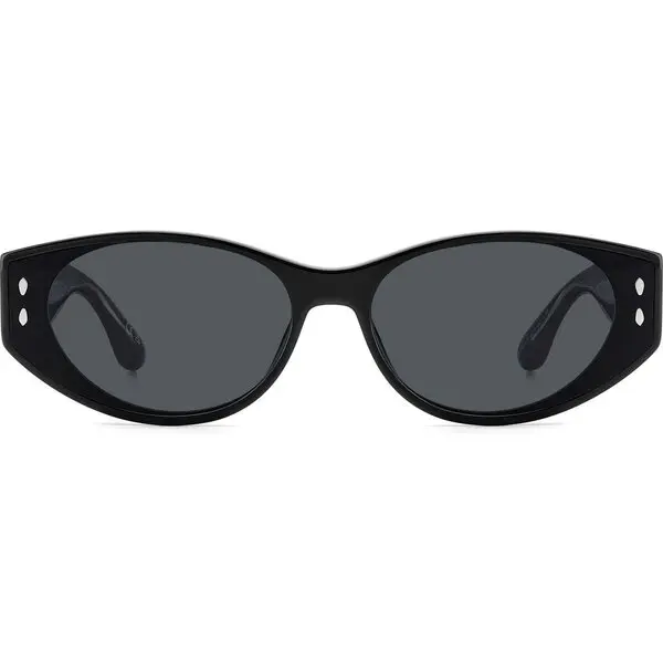Isabel Marant 64mm Oversized Oval Sunglasses - Black/ Grey