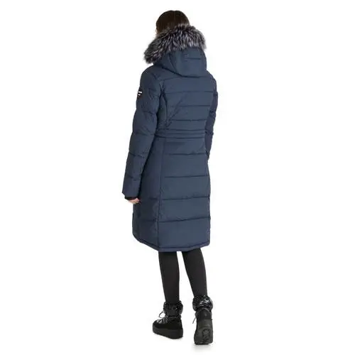 Pajar Jupiter Stretch Long Quilted Puffer - Navy