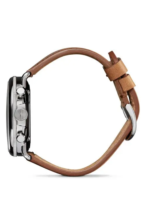 Shinola Canfield Chronograph Leather Strap Watch - Blue