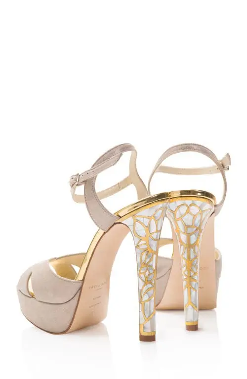 FREYA ROSE Rose In Bloom Pearl Heel Sandal - Taupe