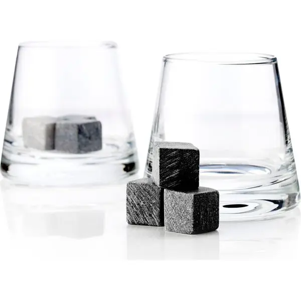 VISKI Glacier Rocks 8-piece Soapstone Cube And Tumbler Set - Clear
