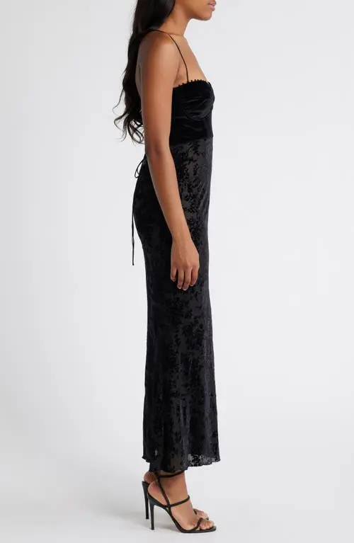 Rare London Sleeveless Burnout Velvet Gown In Black - 70% Off | Editorialist
