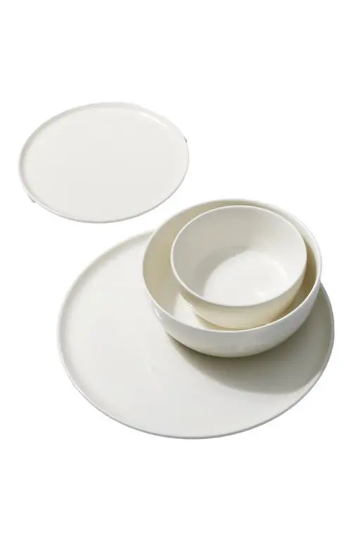 FORS STUDIO Slim Dinnerware Set4 Piece Set - White