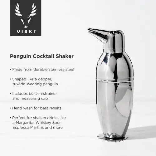 VISKI Irving Penguin Cocktail Shaker In Stainless Steel
