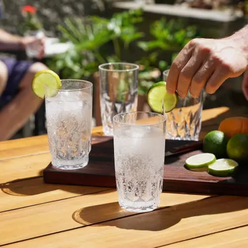 VISKI Shatterproof Acrylic Highball Tumblers Set Of 4