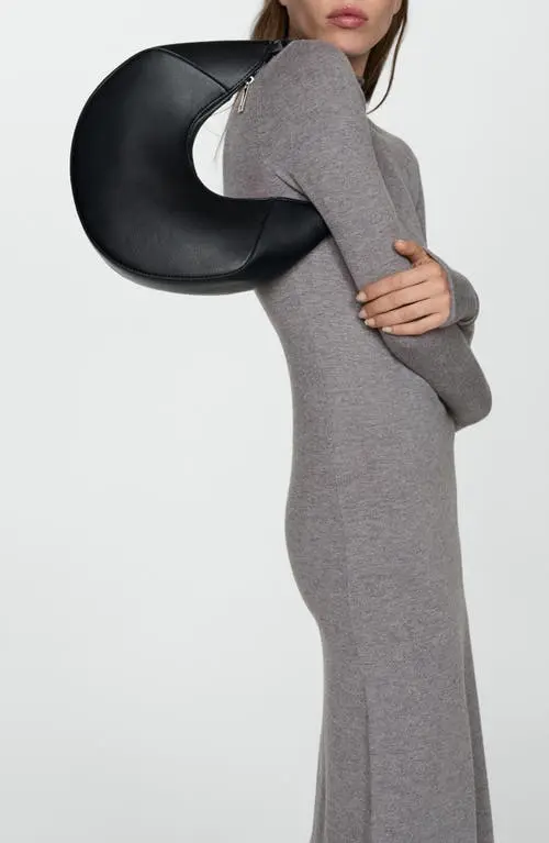 Mango Perkins Long Sleeve Knit Dress In Medium Heather Grey - 51% Off |  Editorialist