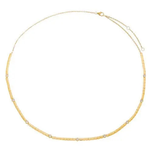 BY ADINA EDEN Diamond Scattered Bezel X Solid Choker Necklace 14k