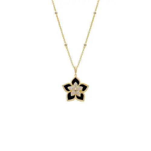 BY ADINA EDEN Fancy Pave Colored Stone Flower Necklace
