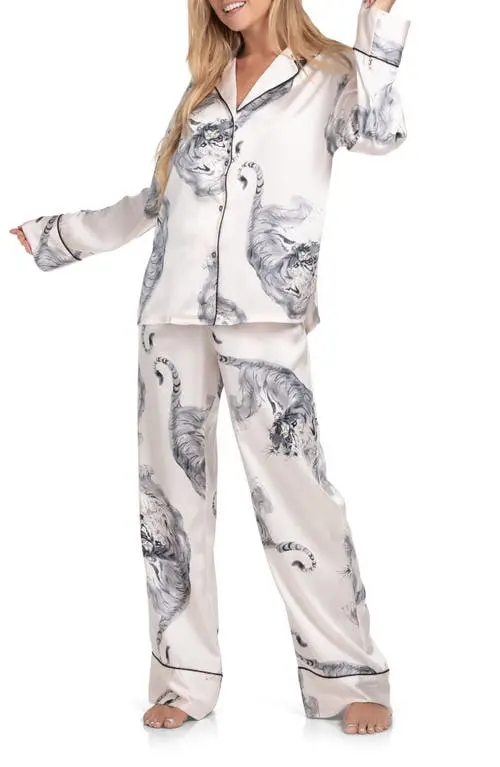 MIDNIGHT BAKERY Tiger Satin Pajamas