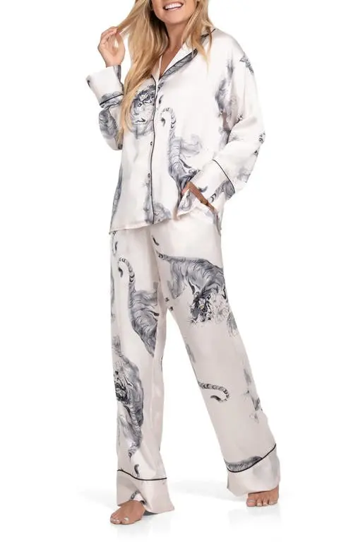 MIDNIGHT BAKERY Tiger Satin Pajamas