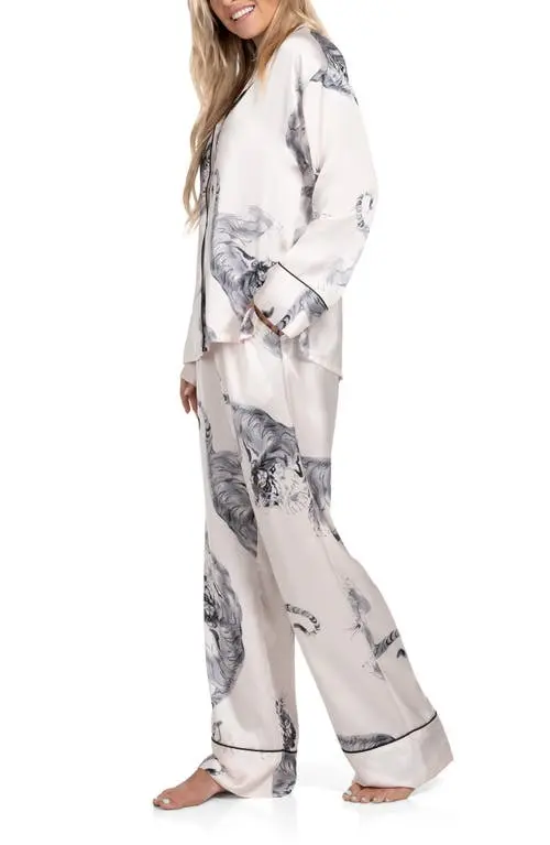 MIDNIGHT BAKERY Tiger Satin Pajamas