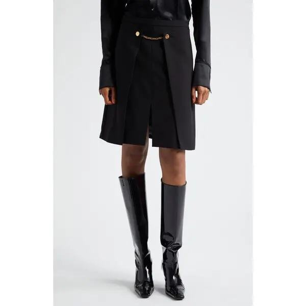 GANNI Chain Detail Twill Skirt