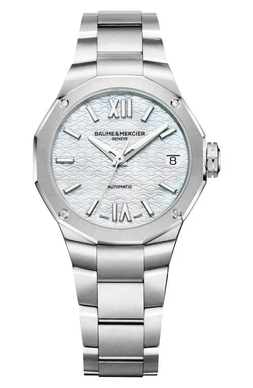 Baume & Mercier Riviera Diamond Automatic Bracelet Watch - Steel