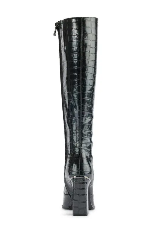 Dkny Shamira Croc Embossed Knee High Boots